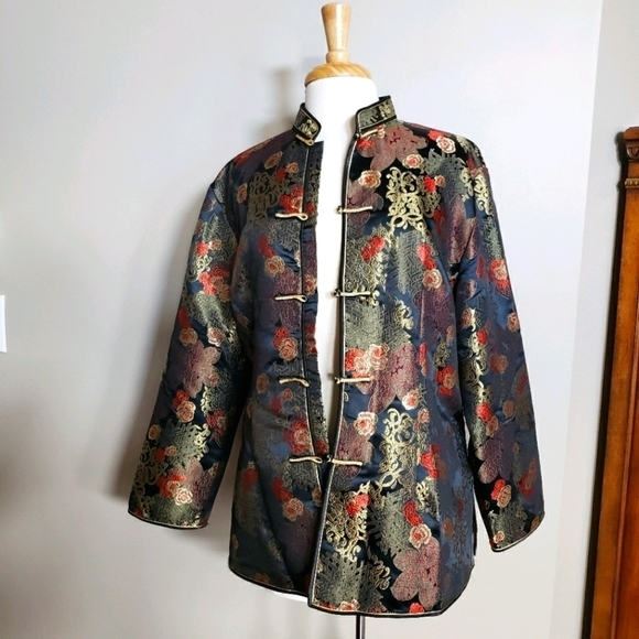 Jackets & Coats | Asian Ladies Medium Woven Mandarin Collar Jacket ...